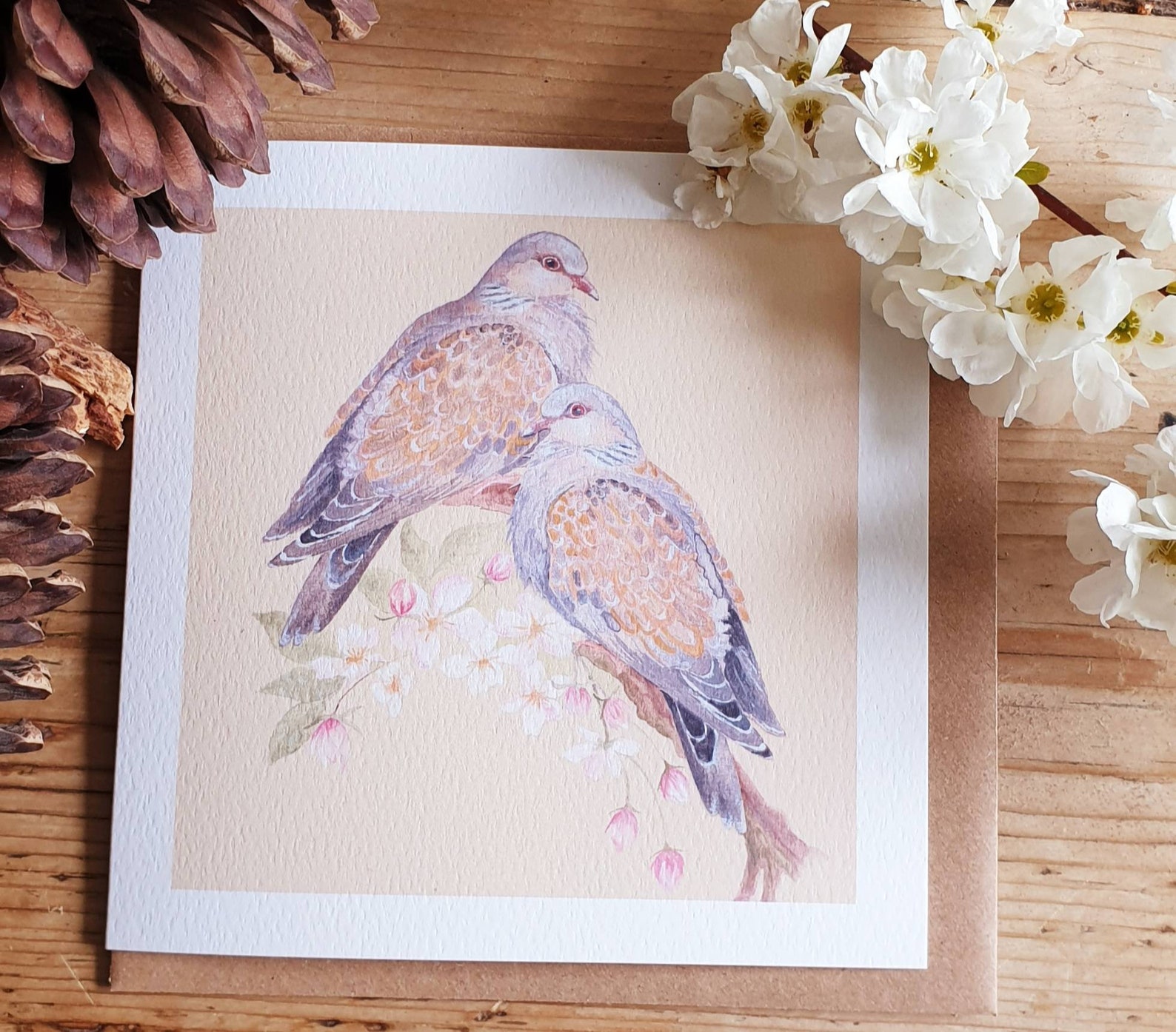 Turtle Dove Card. Card With a Turtle Dove. Turtle Dove Watercolour ...