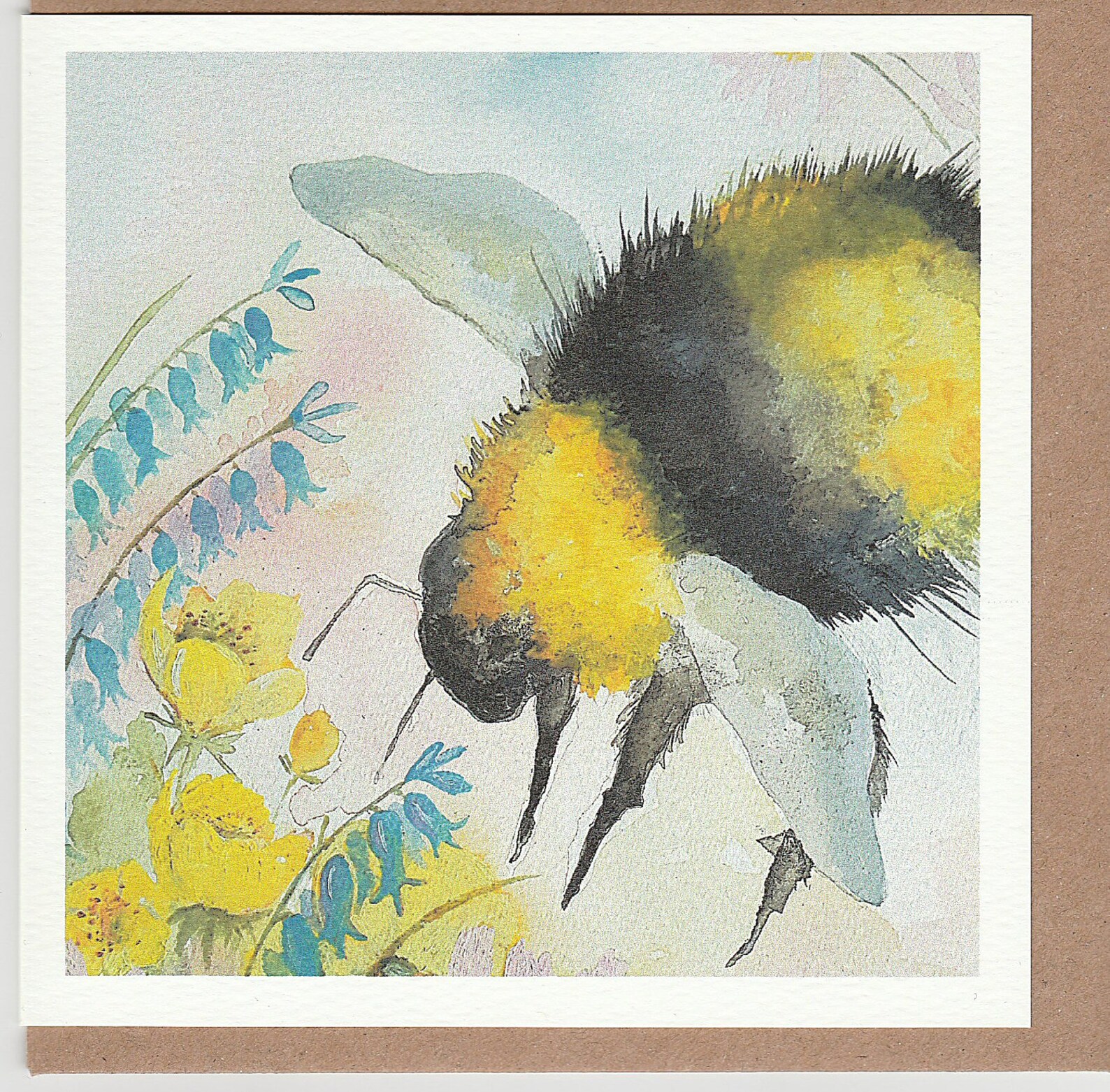 Bee Card. Bumblebee Card. Card With a Bee. Originally Hand Painted Bee ...