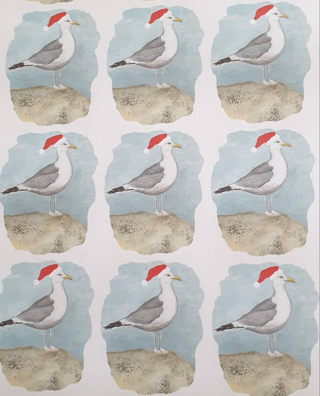 Seagull Christmas Wrapping Paper. Christmas Paper With a Gull. Herring ...