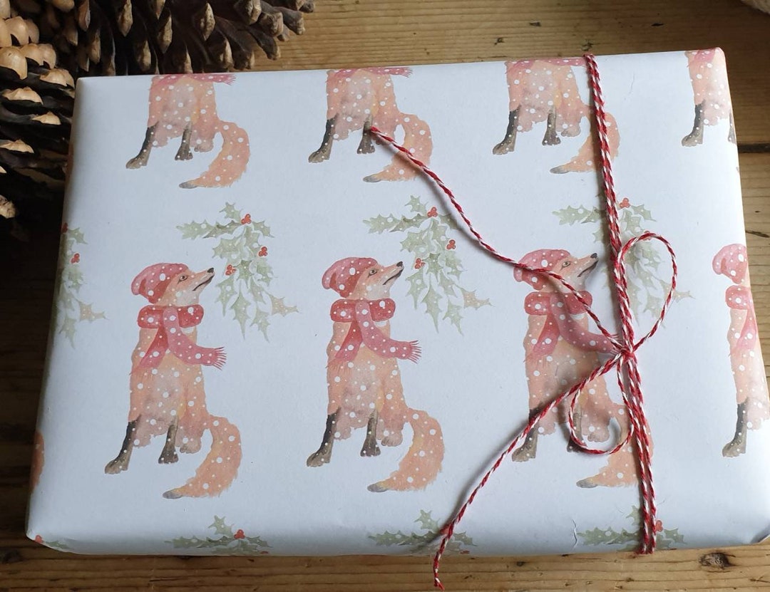 Fox Christmas Wrapping Paper. Wrapping Paper With a Fox. Original ...