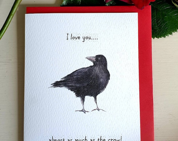 Crow Card. Crow Birthday Card. Funny Crow Card. Bird Card. - Etsy