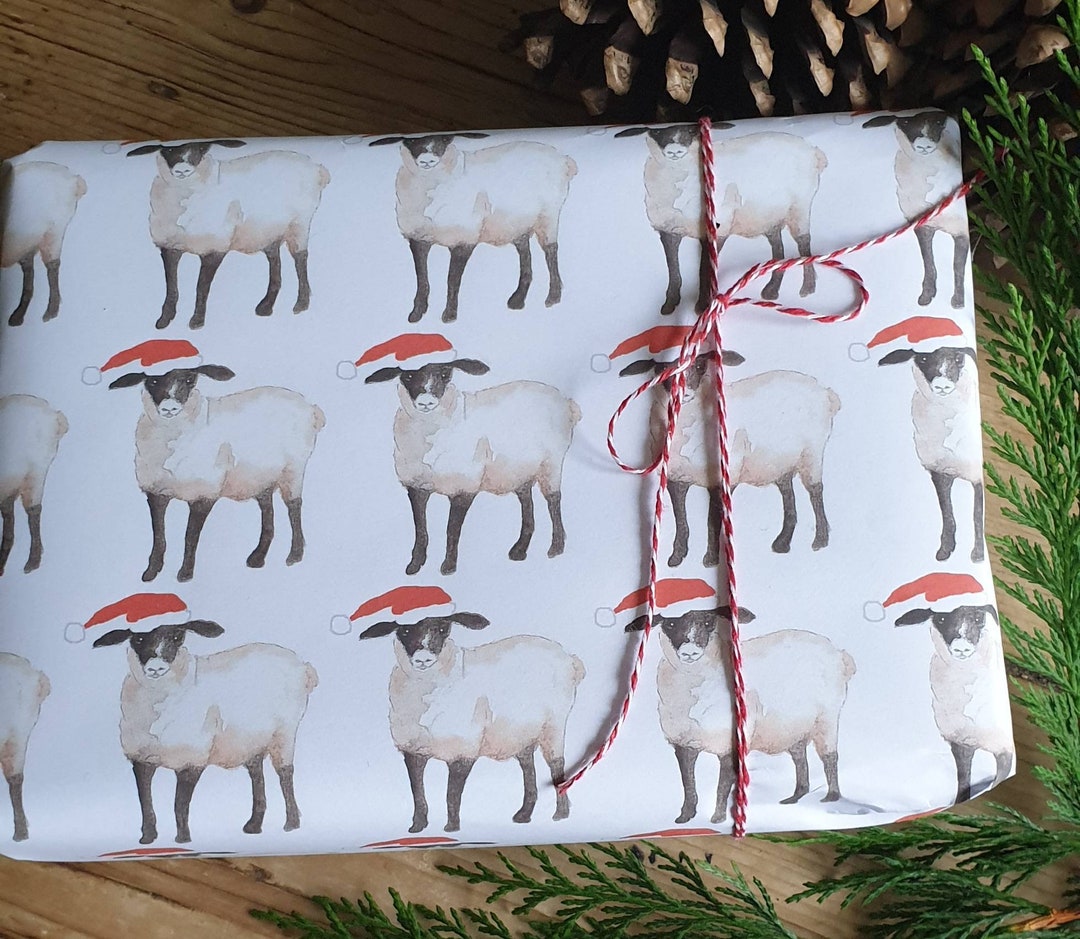 Sheep Christmas Wrapping Paper. Wrapping Paper With Sheep. Funny Sheep ...