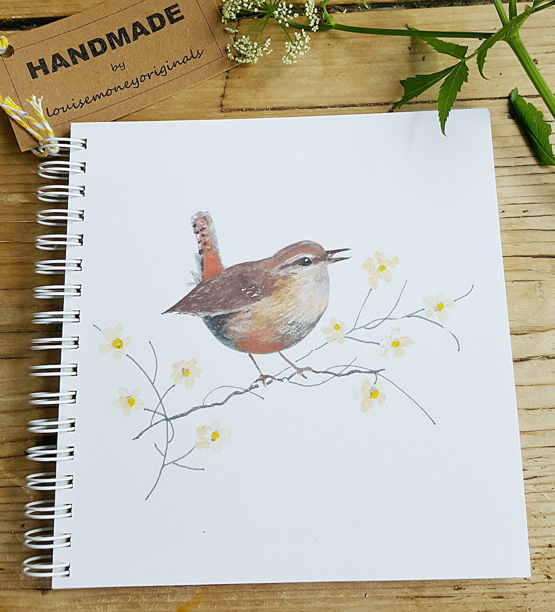 Wren Notebook. Handmade Notebook With a Wren. Originally Hand Painted ...