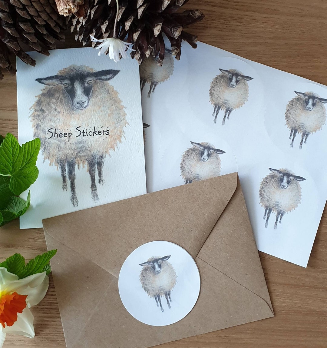 Sheep Sticker Set. Six Cute Stickers With a Sheep Theme. Stickers ...