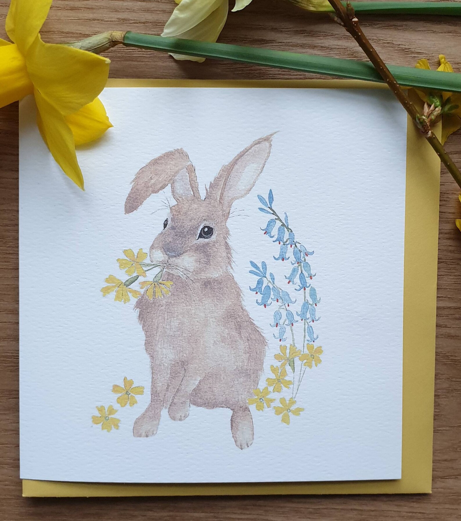 Bunny Card. Bunny in Spring. Bunny Card. Spring Bunny Card. | Etsy