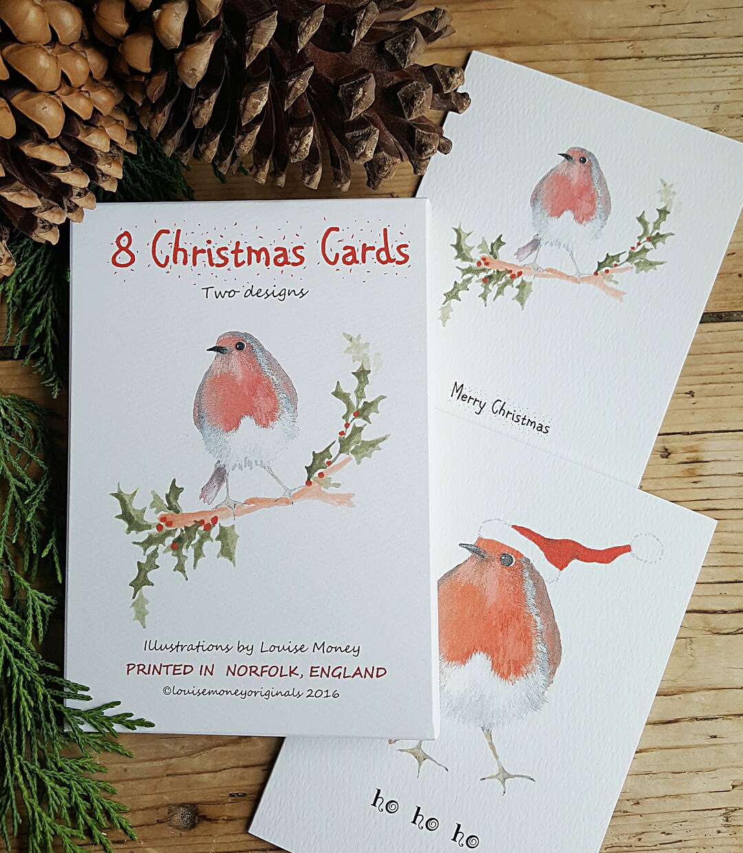Robin Christmas Cards. Two Robin Designs Featured in a Pack of Eight ...