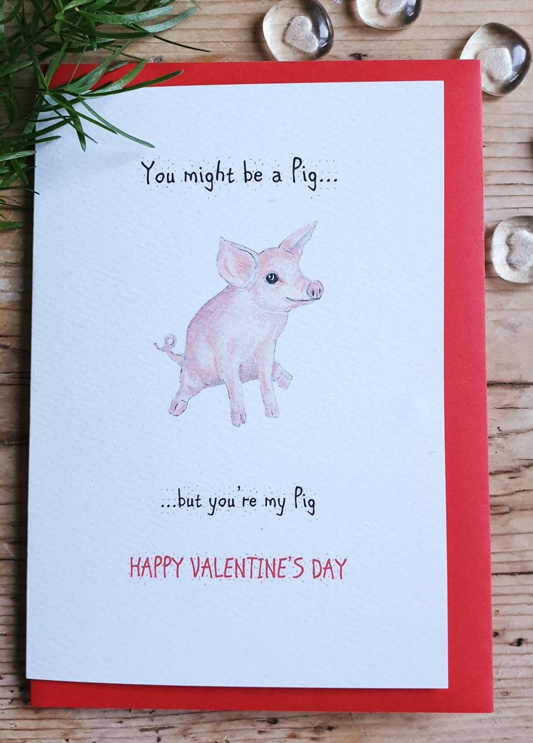 Pig Valentine Card. Funny Valentine Card. Pig Funny Card. Pink Pig ...