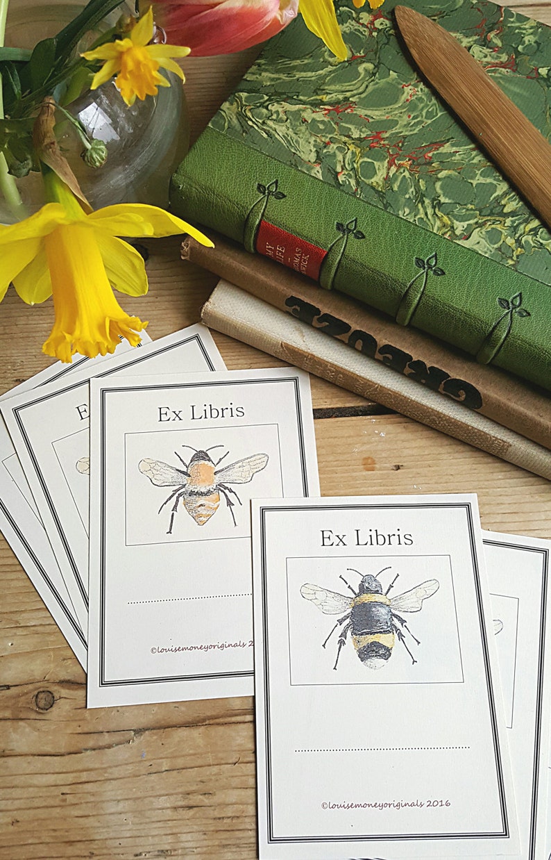 Bookplates. Six Bookplates Illustrated With Either Bees, Birds or ...