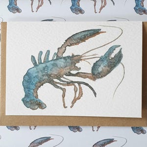 Lobster Card. Lobster Watercolour Card. Lobster Watercolour. A6 Lobster ...