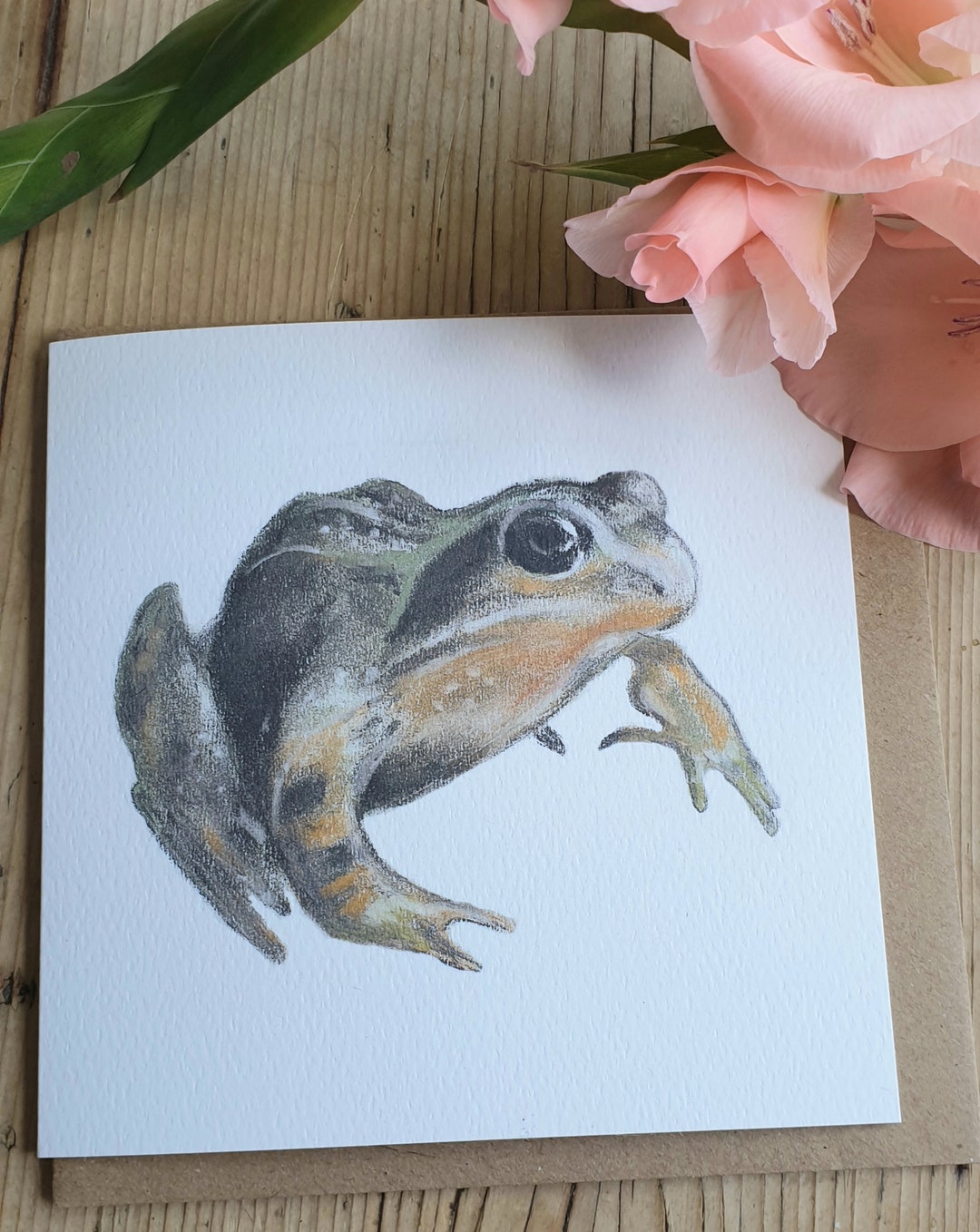 Frog Card. Green Frog. British Frog. Card With a Frog. Frog Gift. Frog ...
