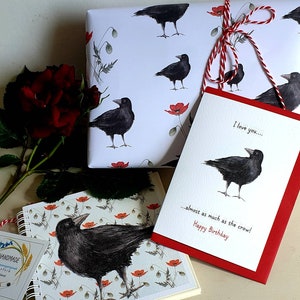 Crow Wrapping Paper. Wrapping Paper With a Crow. Gift Wrap With a Crow ...