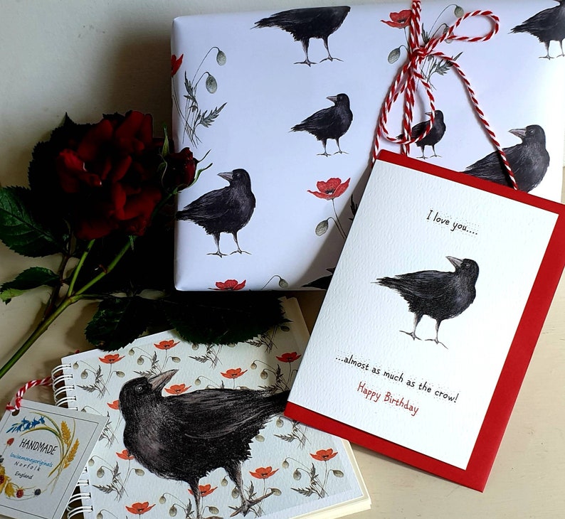 Crow Wrapping Paper. Wrapping Paper With a Crow. Gift Wrap With a Crow ...