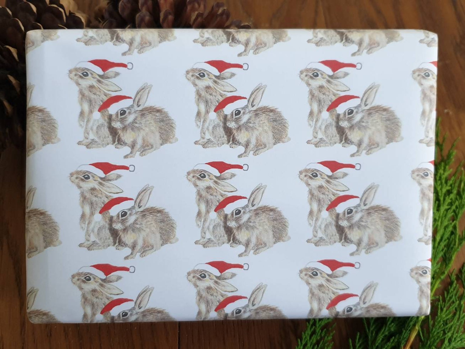 Bunny Christmas Wrapping Paper. Rabbit Wrapping Paper. Bunny Gift Wrap ...