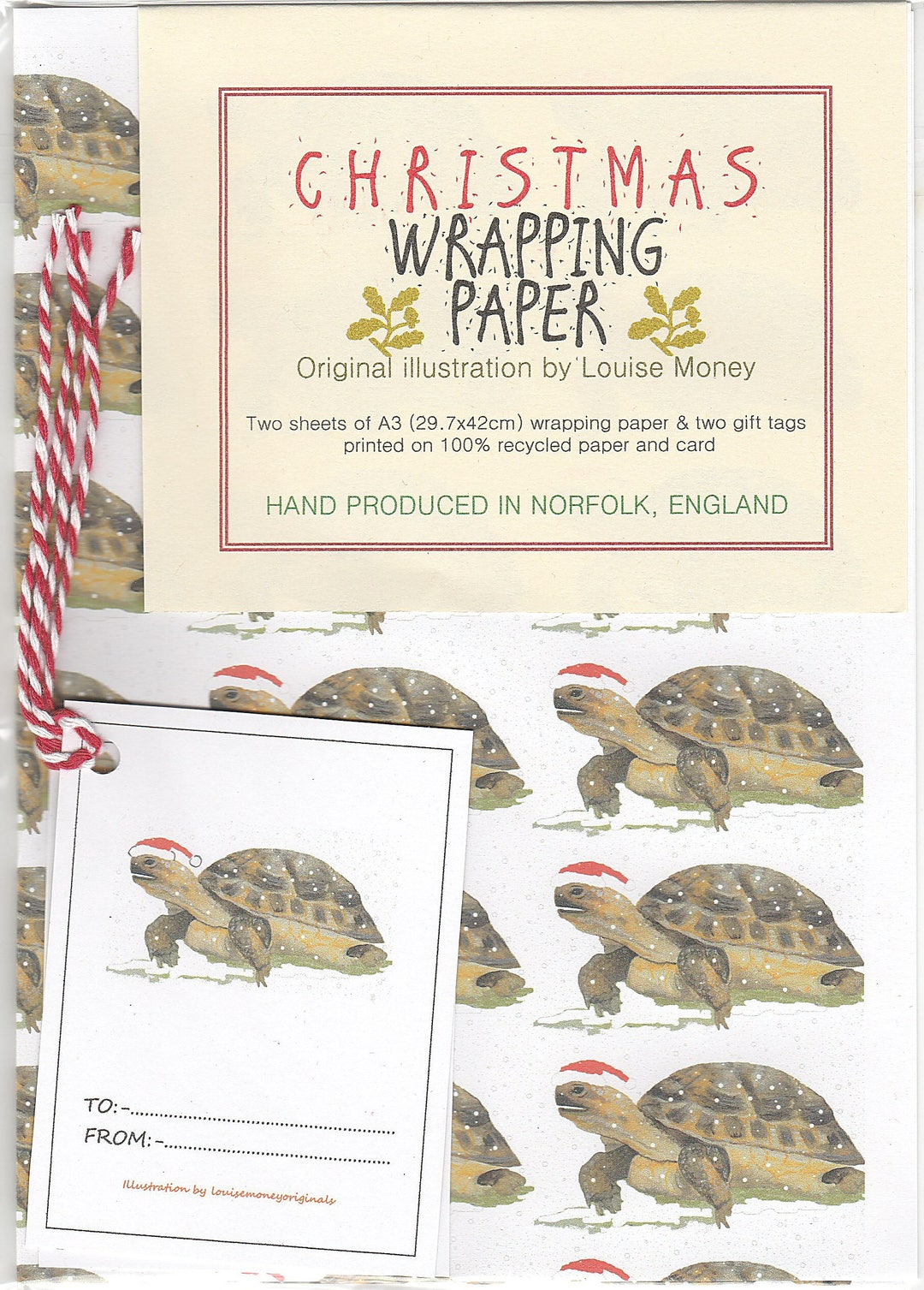 Tortoise Christmas Wrapping Paper. Wrapping Paper With a Tortoise ...