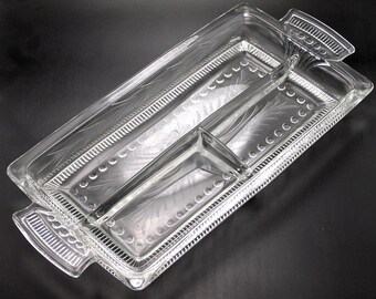 3 Section Glass Tray - Etsy