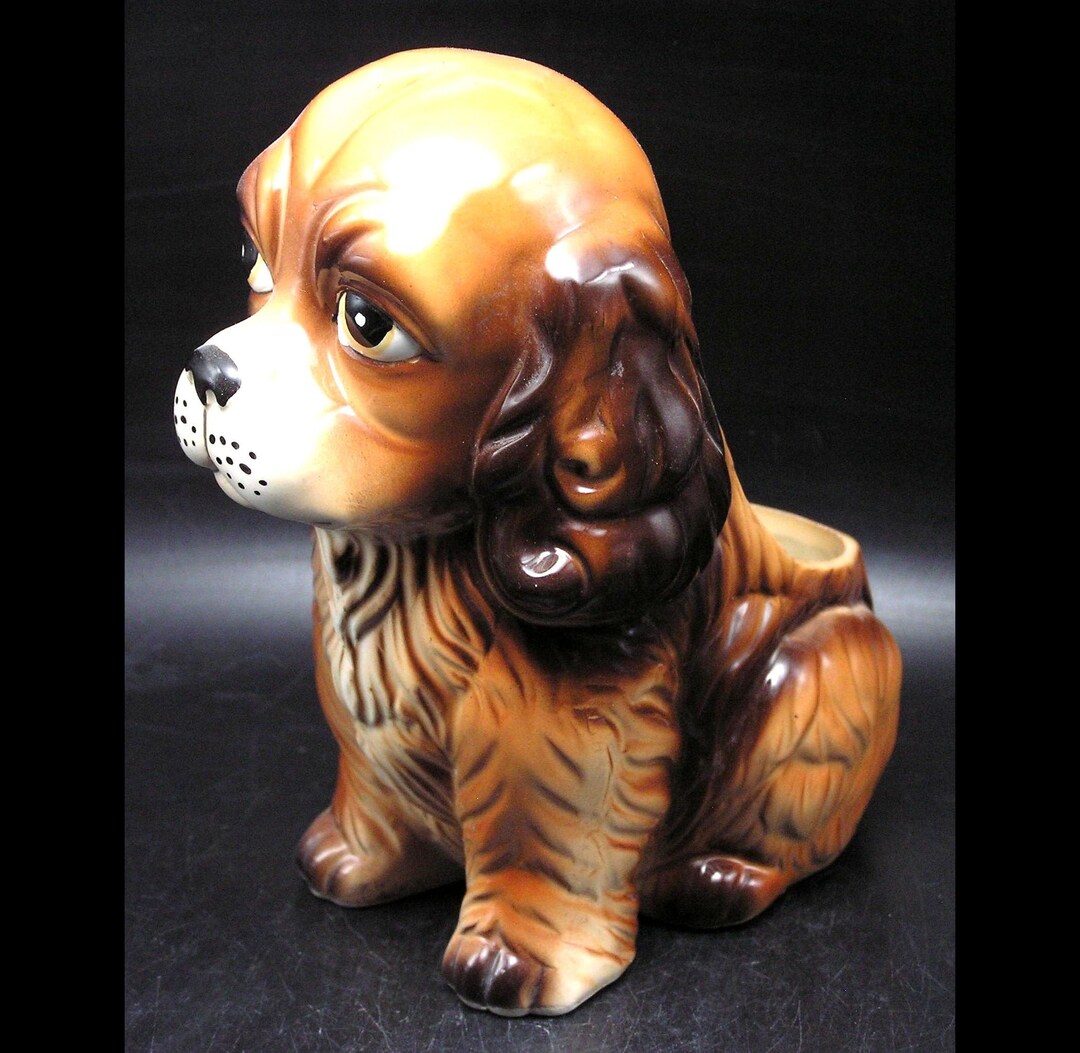 Ceramic Cocker Spaniel Planter, Vintage Japan 6.5 - Etsy