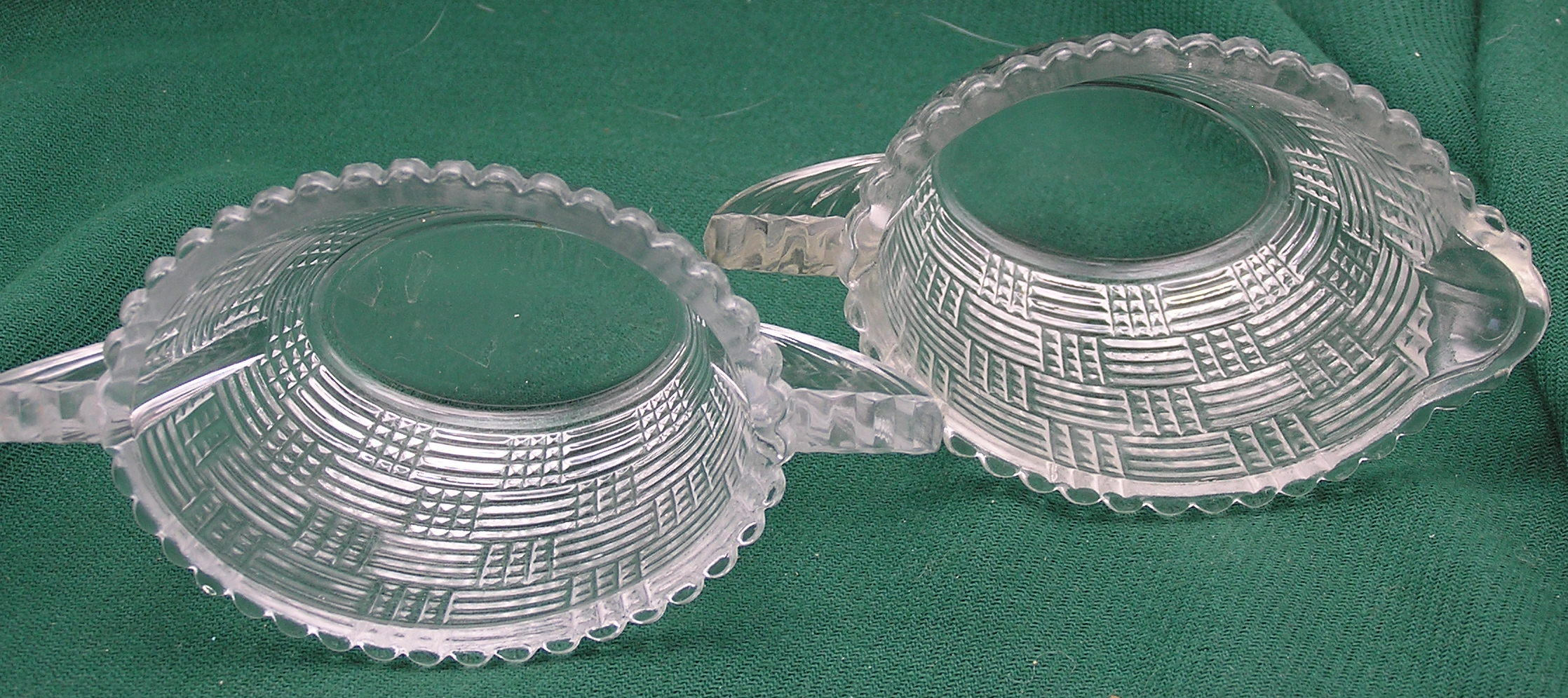 Art Deco Depression Glass Basketweave Cream & Sugar Clear | Etsy