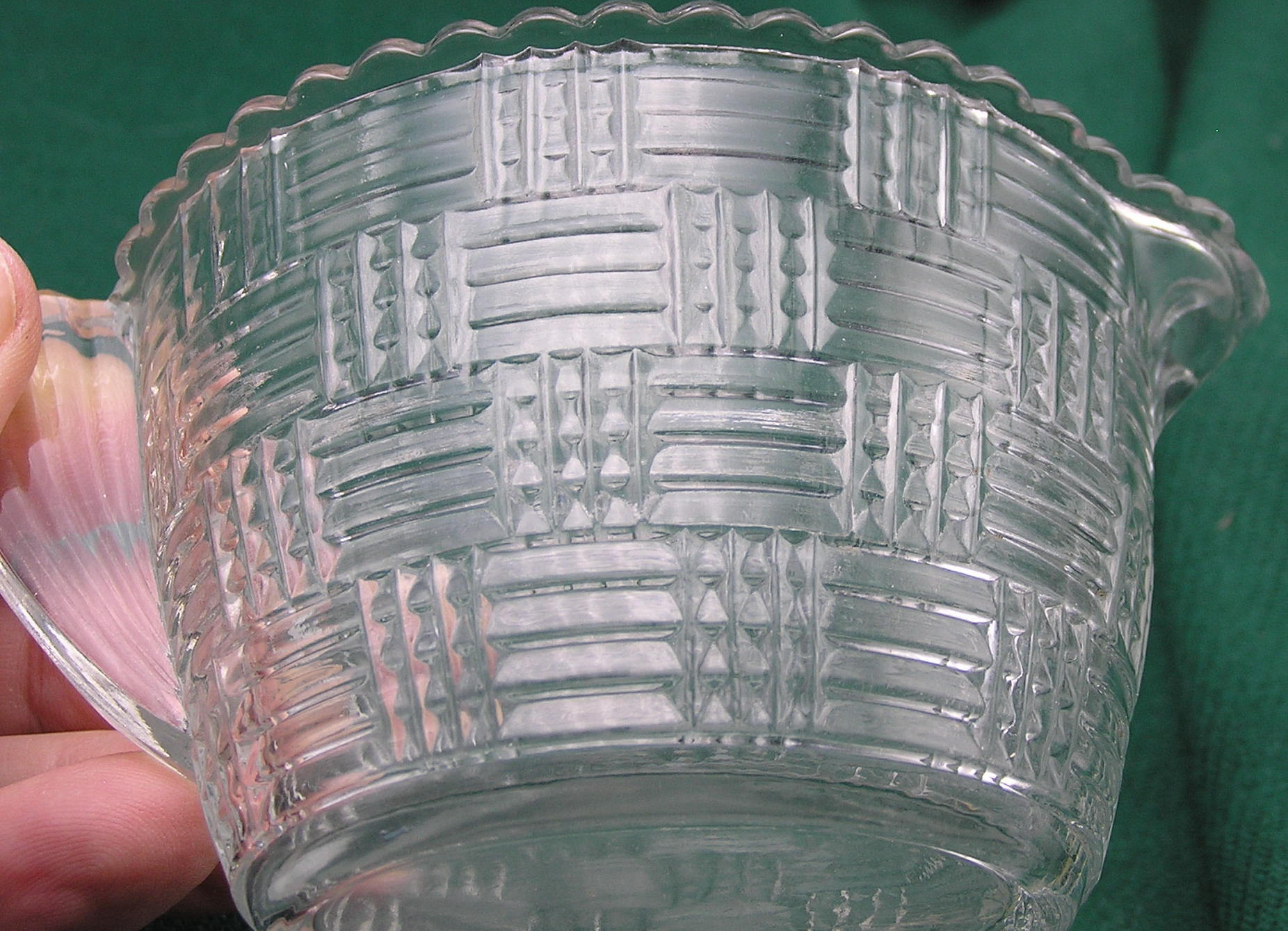 Art Deco Depression Glass Basketweave Cream & Sugar Clear | Etsy