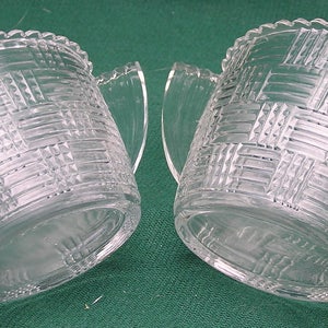 Art Deco Depression Glass Basketweave Cream & Sugar Clear - Etsy