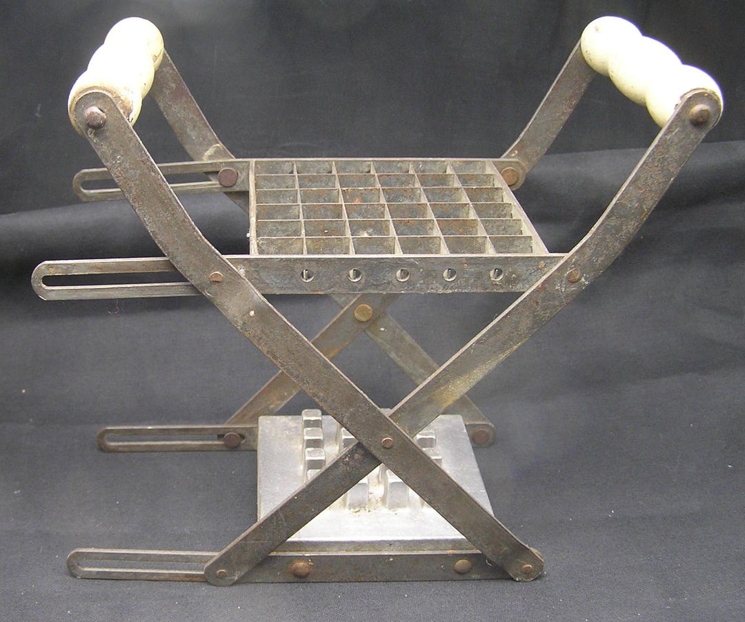 Vintage NUTBROWN England Folding French Fry Potato Cutter, Wood Handles ...