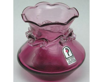 Cranberry Pilgrim Glass Vase - Etsy