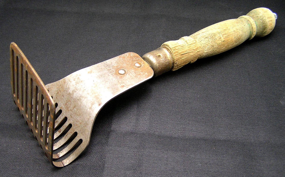Vintage Kitchen Utensil - Androck Potato Ricer / Masher - Wood Handle ...