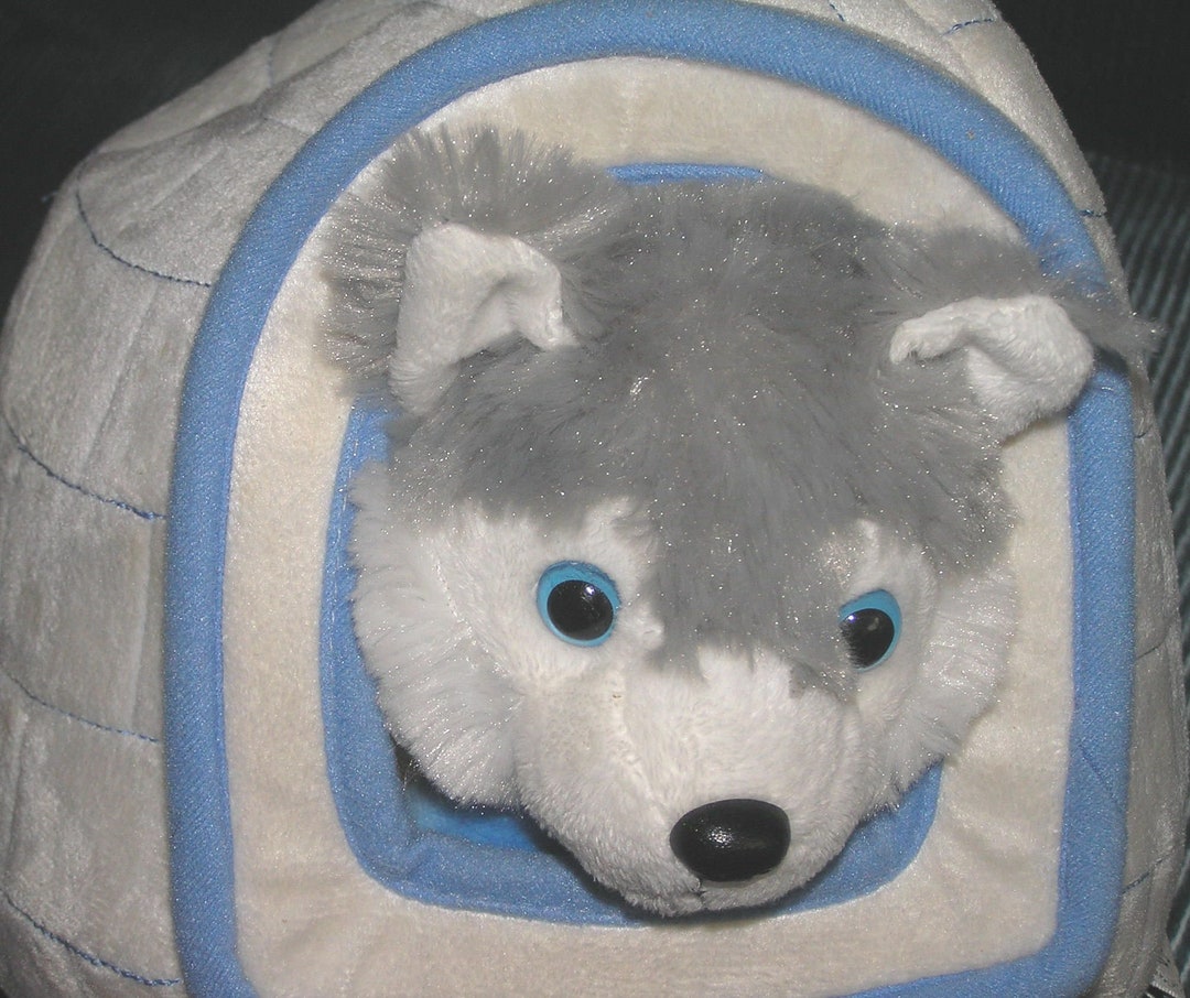 Popatu Eskimo / Inuit Husky Plush Stuffie Dog Toy W Igloo Dog - Etsy