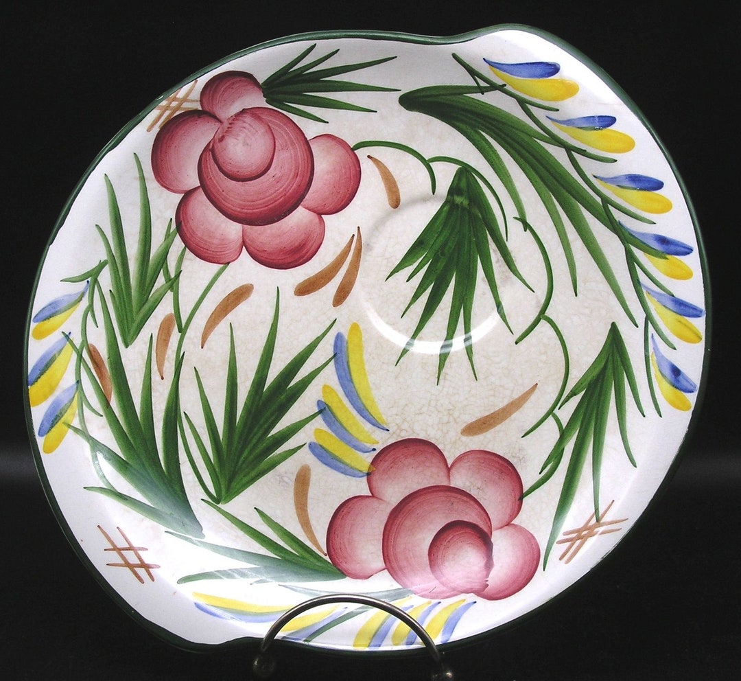 Rare Royal Victoria Wade Luncheon Plate W Cup Depression, Hand Painted ...
