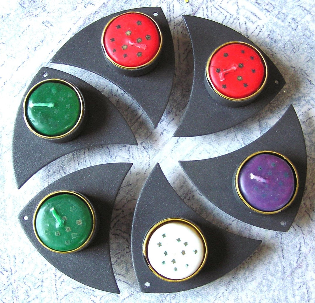 Christmas Tealight Candle Set six Moods Modern Steel Multi-format ...