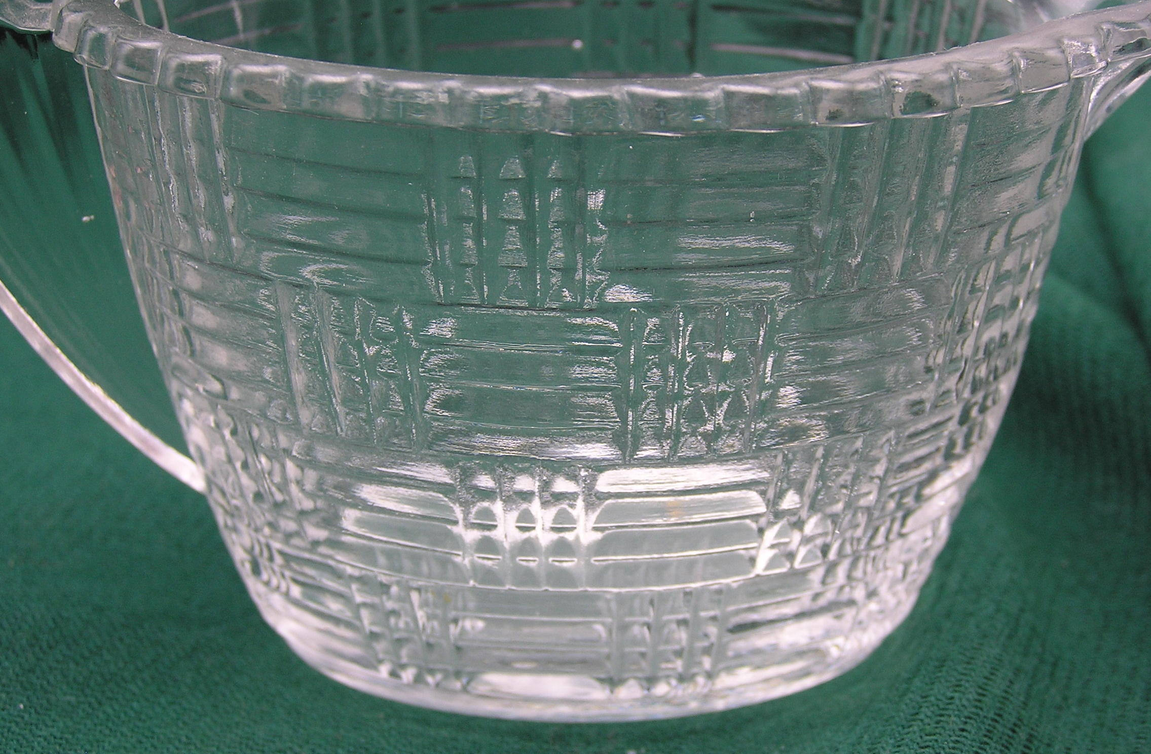 Art Deco Depression Glass Basketweave Cream & Sugar Clear | Etsy
