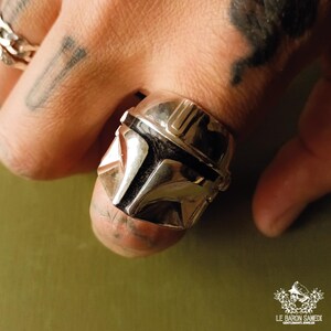 MANDALORIAN - Sterling Silver 925 Signet Ring Shaped Like Din Djarin's ...