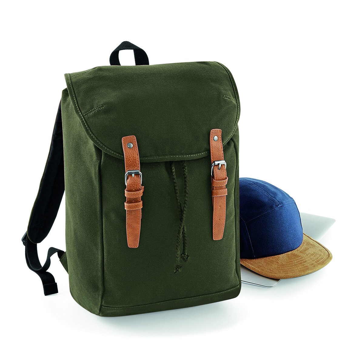 MILITARY GREEN Vintage Rucksack. Unisex Canvas Backpack. - Etsy