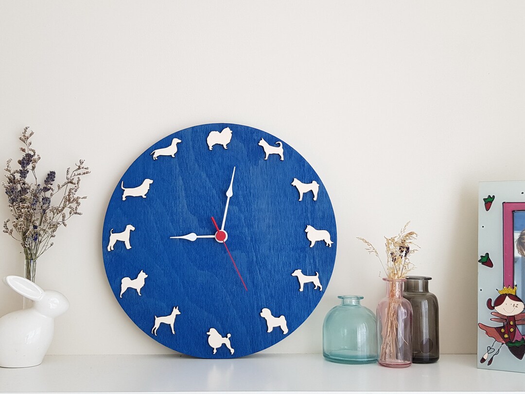 Clock With Different Dogs Breeds Set2 Clock for Dog Lovers - Etsy