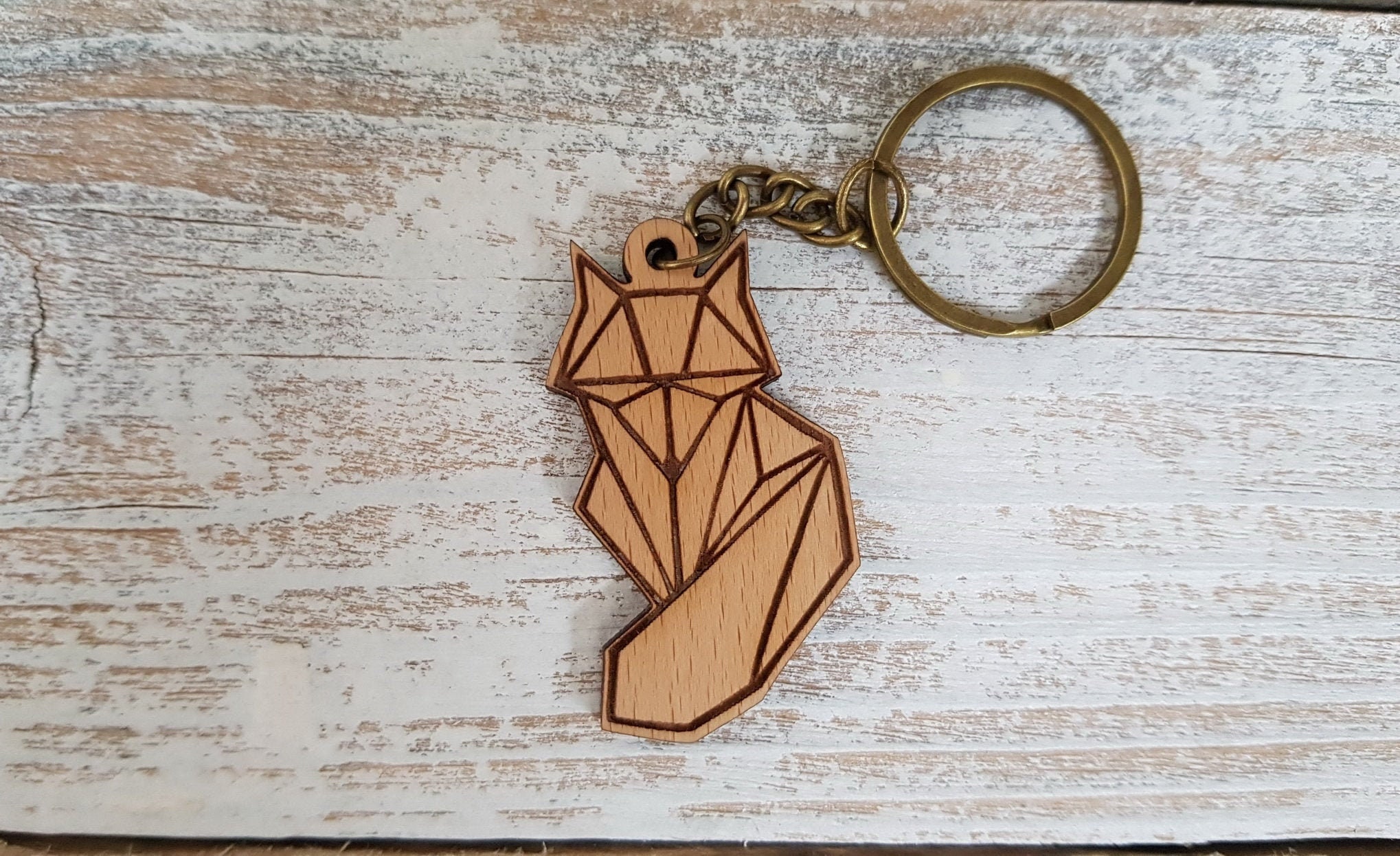 Fox Geometric Keychain Modern Animal Design of Keychain | Etsy