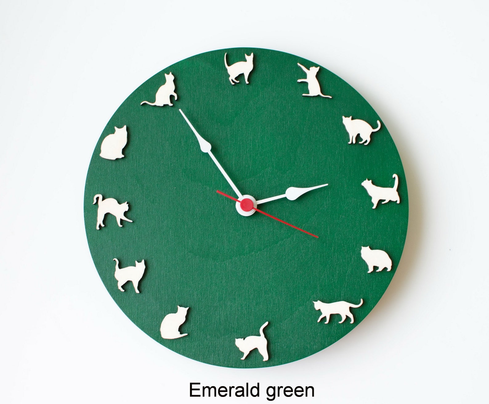 Cat Clock Wood Wall Cat Clock Cat Lovers Gift Cute Cat - Etsy