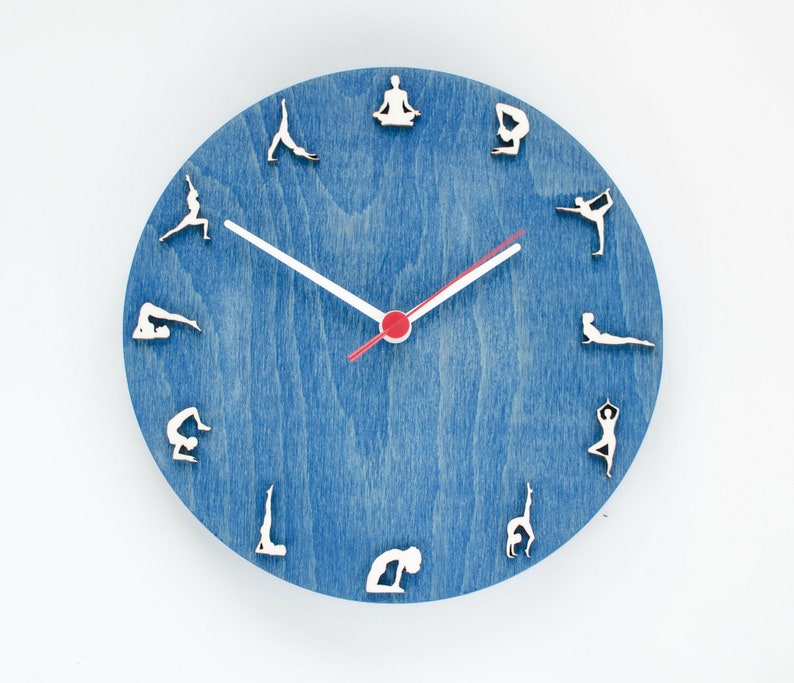 Yoga Pose Wood Wall Clock | Zen Studio Decor, Personalized Gift - Etsy