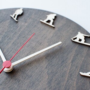 Snowboarding Wood Clock Wall Clock With Snowboarders | Snowboard Winter ...