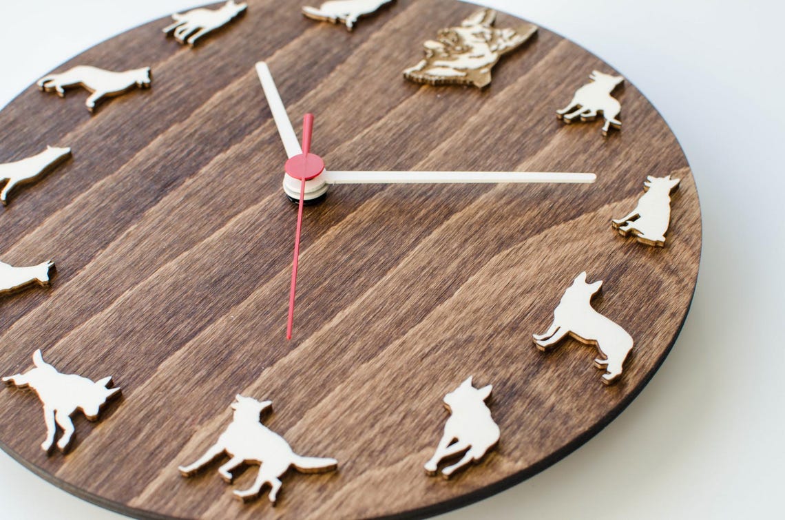 German Shepherd Portrait Clock Different Colors and Sizes| German ...