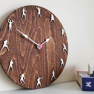 Boxing Clock, Wall Clock With Boxers, Martial Arts Home Decor, Gift for ...