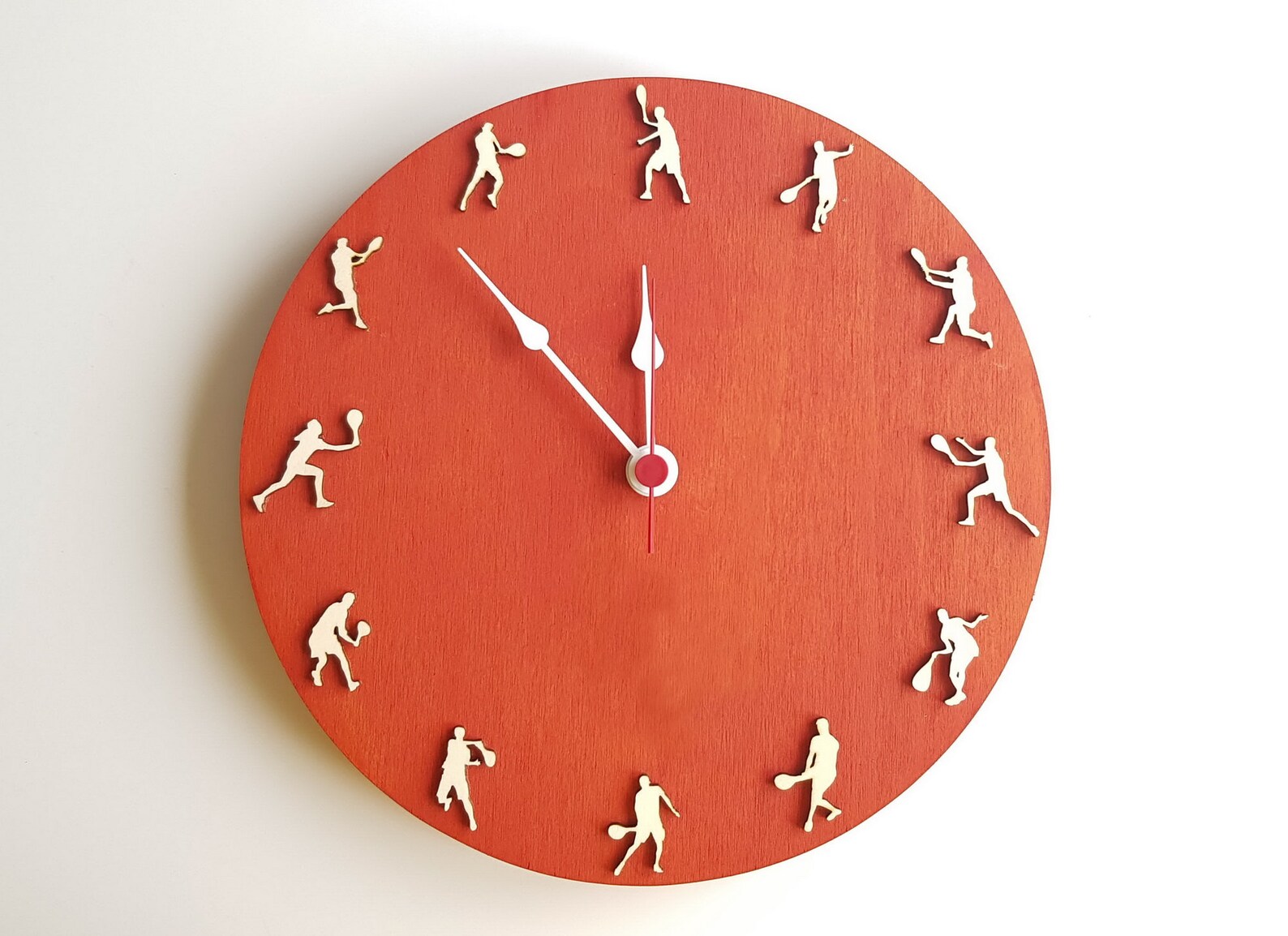Tennis Wooden Clock Wall Clock With Tennis Players Figurines - Etsy