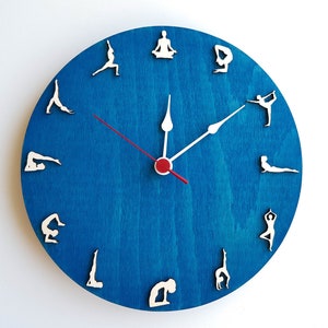 Yoga clock Yoga gift wood wall clock Zen Om gift for yoga | Etsy