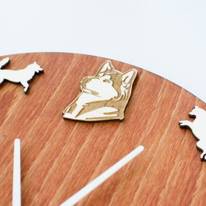 Husky Portrait Wood Clock Family Dog Love Husky Art Wall Decor Present ...