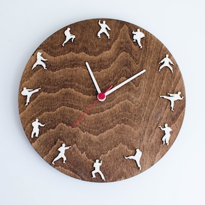Karate Taekwondo Clock | Taekwondo Karate Decor | Martial Arts Wood ...