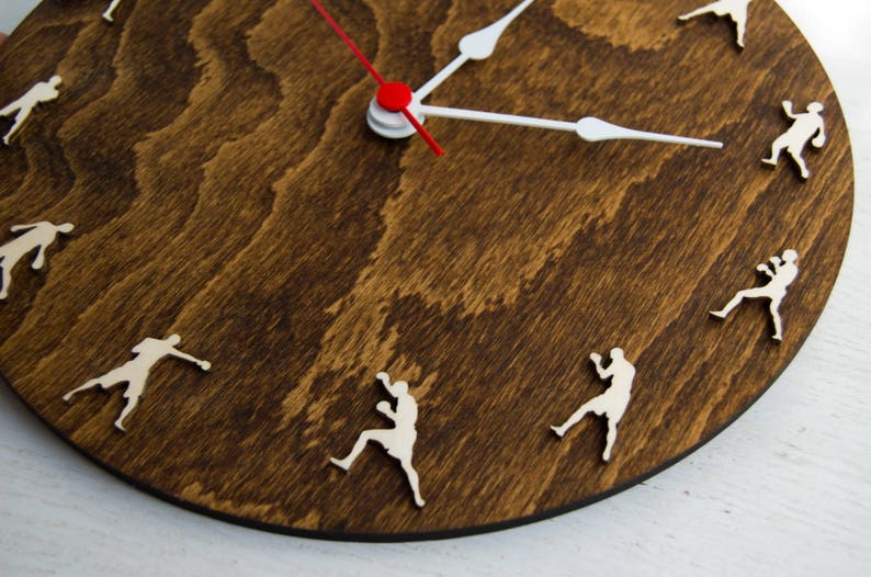 Boxing Clock Wall Clock With Boxers Martial Arts Home Decor | Etsy