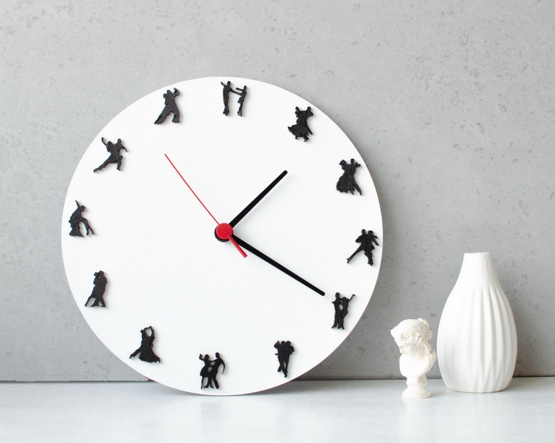 Wall Clock With Dansers Ballroom Dance Clock With Dancing Couple Dance ...