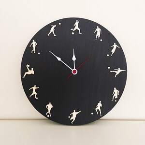 Soccer Clock European Football Wooden Sport Decor, Wood Clock With ...