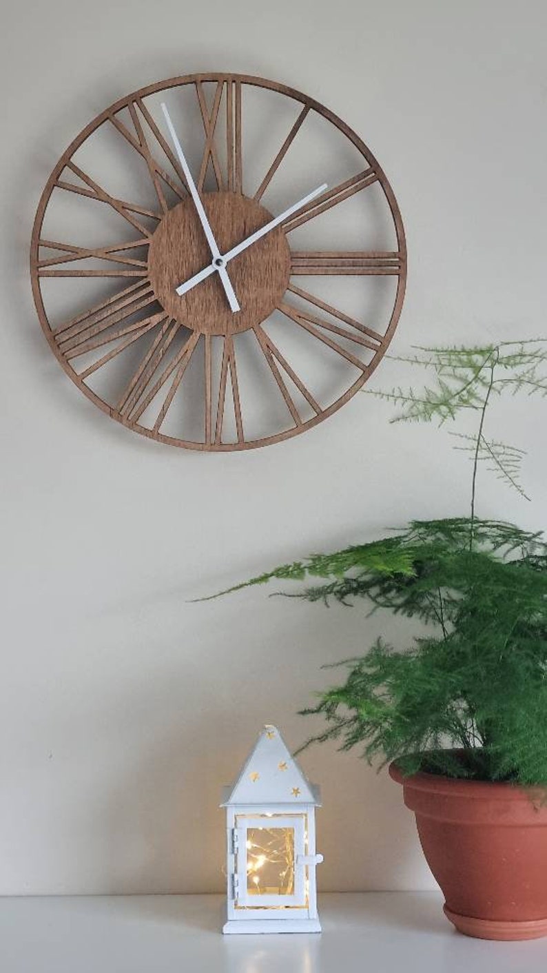 Carved Wood Clock Roman Numerals Wooden Wall Art Clock - Etsy