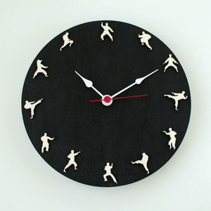 Karate Taekwondo Clock | Taekwondo Karate Decor | Martial Arts Wood ...