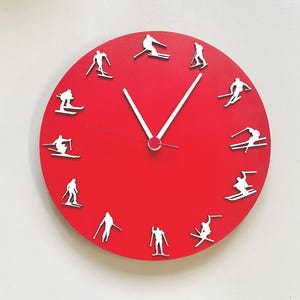 Personalized Ski Clock Ski Decor Skier Wall Art Decor Gift for Extreme ...