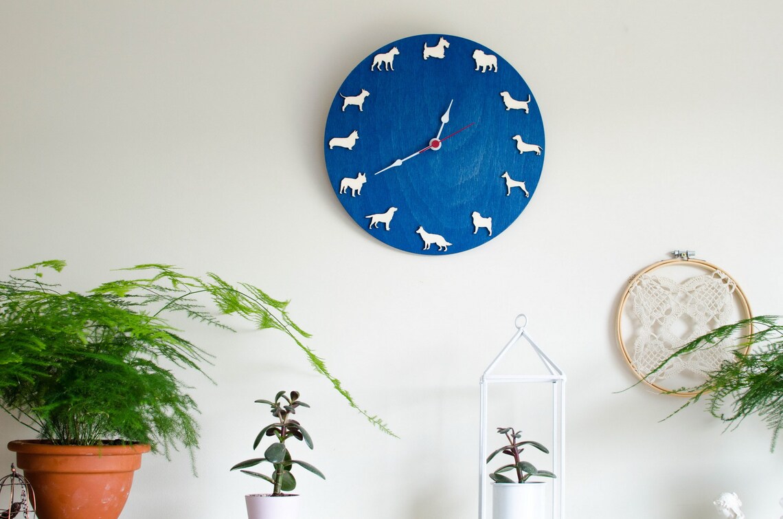 Handmade Wooden Dog Breed Clock – Personalized Pet Lover Gift - Etsy